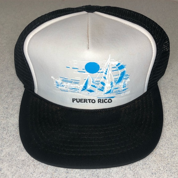 Vintage | Accessories | Vintage Puerto Rico Snapback Mesh Trucker Hat ...